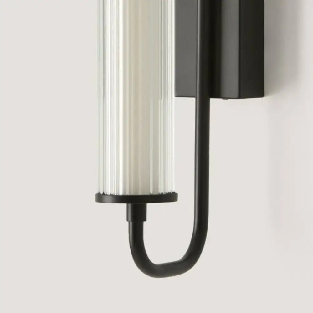 ESTRIADO Matte Black Fluted Glass Wall Light – Koala Lamps and Lighting